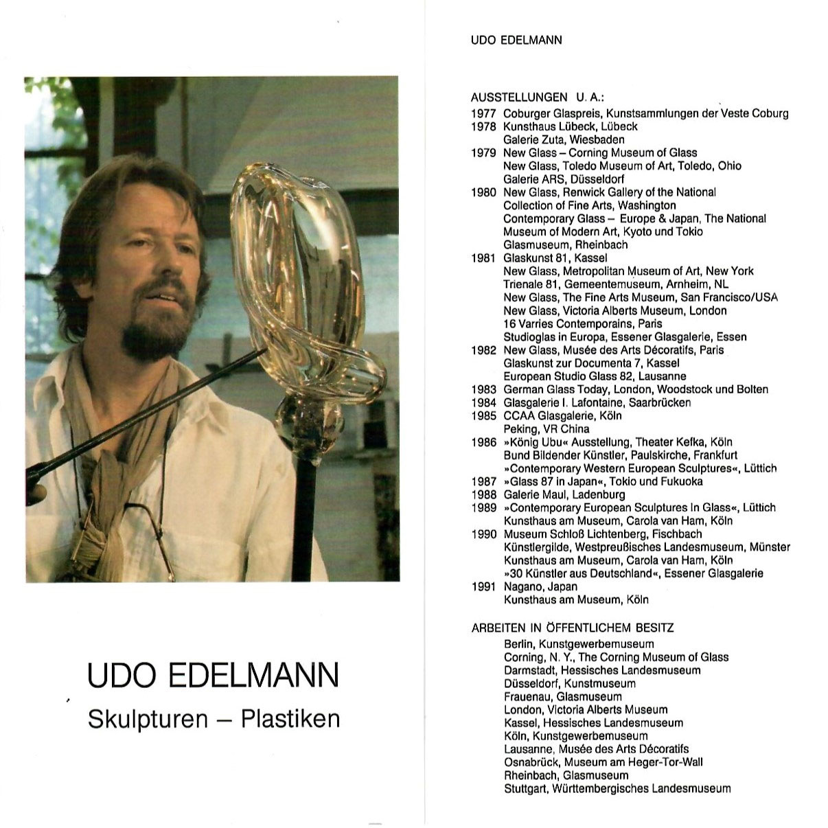 Udo Edelmann, Glashaus Edelmann, Studioglas, Glaskunst, handarbeit ...
