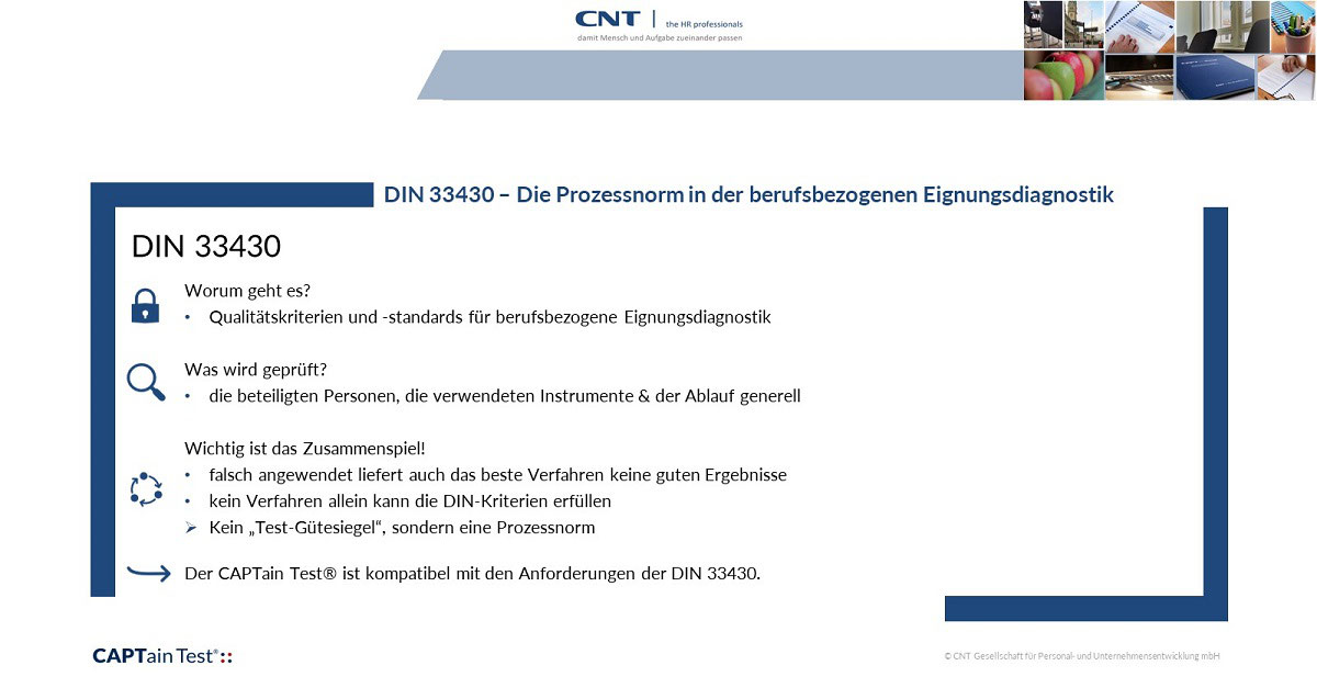 DIN 33430 - Die Prozessnorm in der berufsbezogenen Eignungsdiagnostik ... DIN 33430 - Die Prozessnorm in der berufsbezogenen Eignungsdiagnostik ...