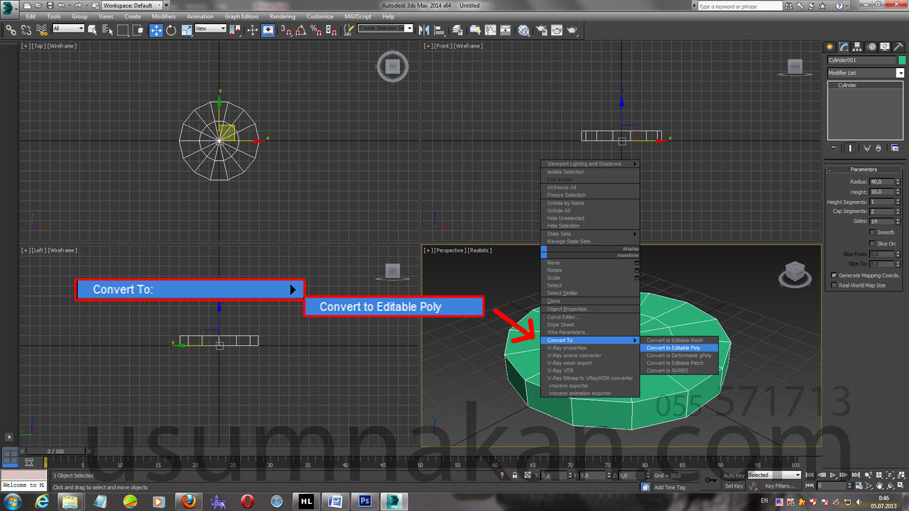 3ds Max: Բաժակ Editable Poly խմբագրման ռեժիմով: - ՈՒՍՈՒՄՆԱԿԱՆ ԿԵՆՏՐՈՆ ...
