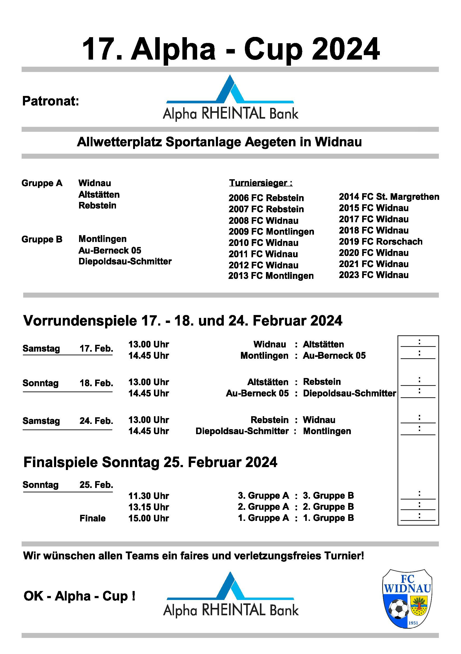 Alpha-Cup 2024 - FC Widnau