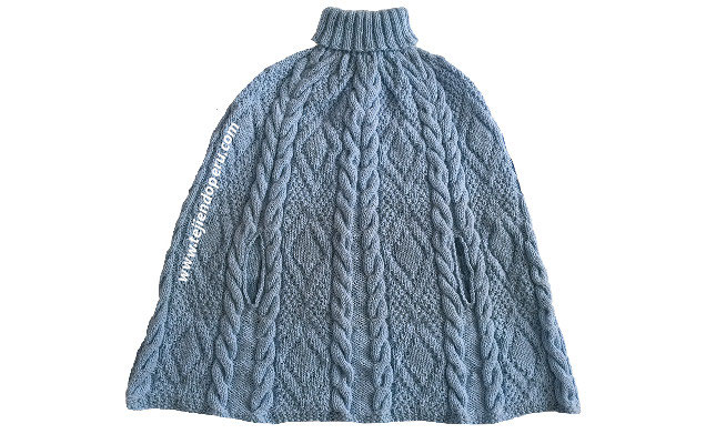 Capa con cuello doblado - Tejiendo Perú