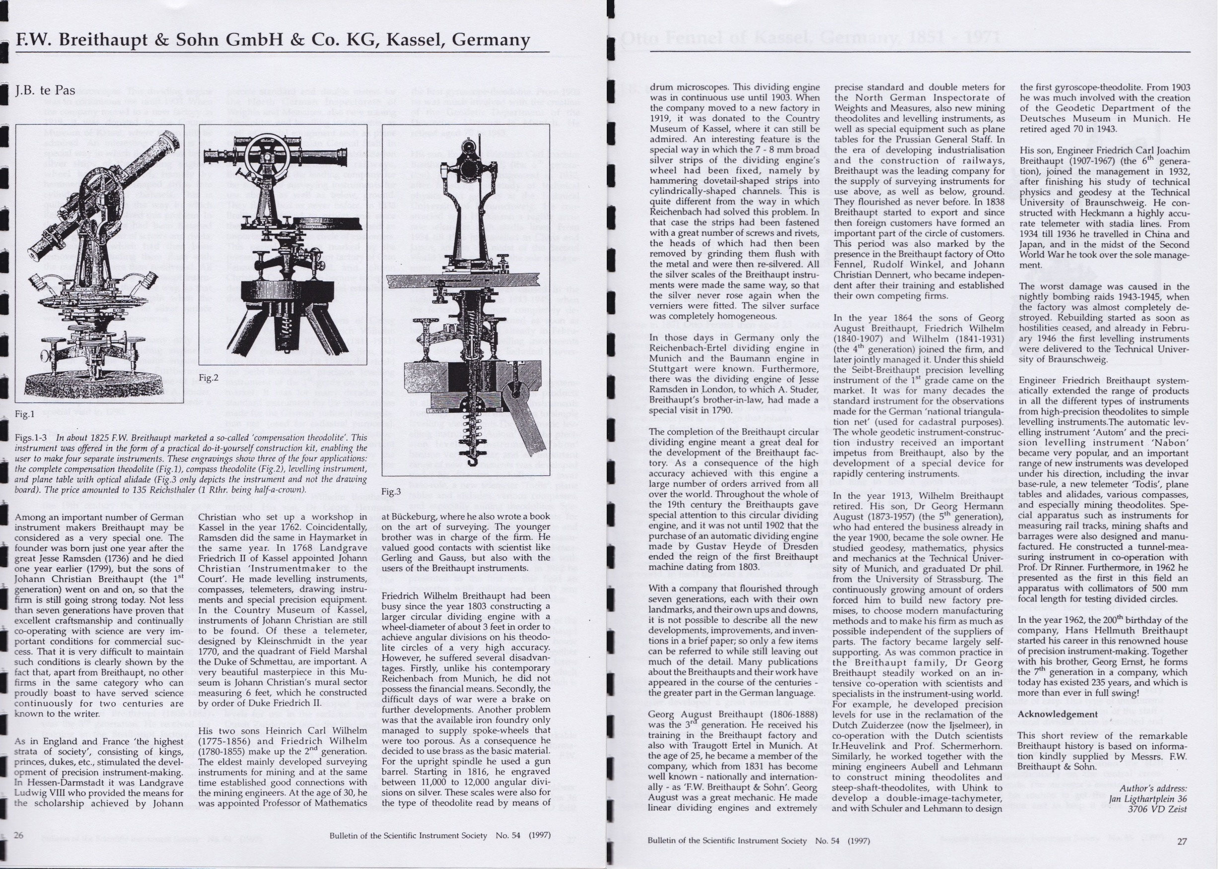 Friedrich Wilhelm Breithaupt (*1780-†1855), Kassel. - planimetrica