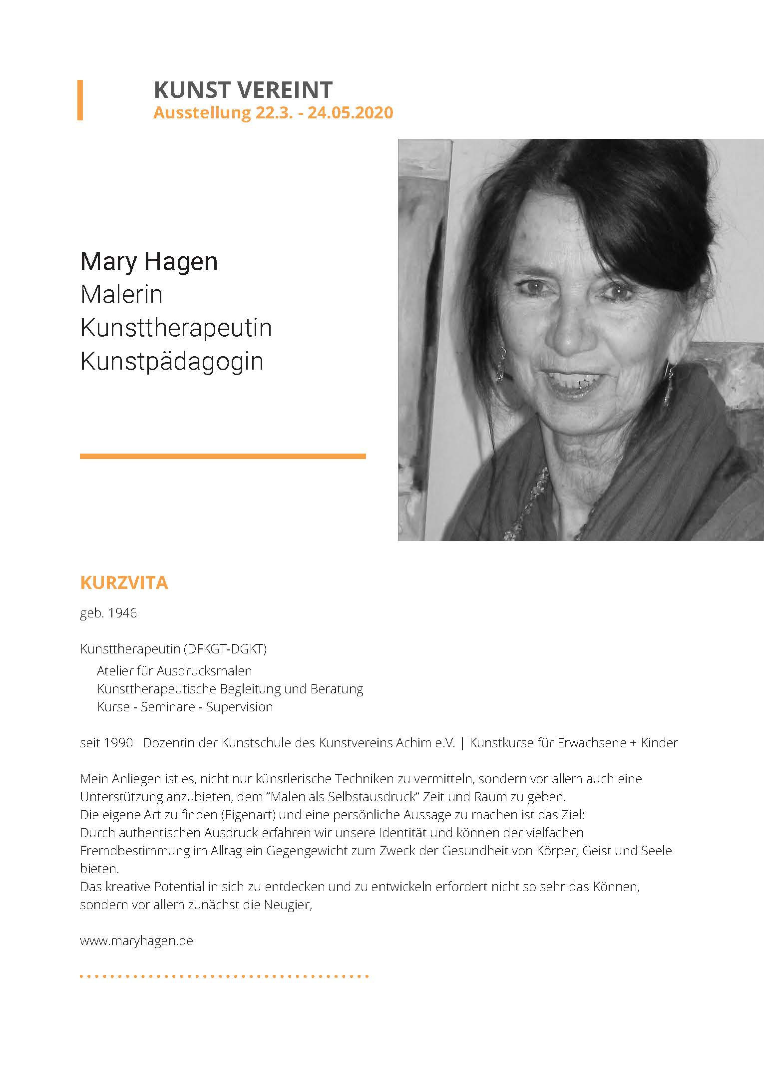 Mary Hagen - Kunstverein Achim | Ausstellungen online