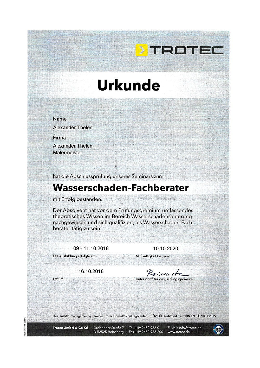 Über uns - Alexander Thelen | Malermeister, Sachverständiger für ...