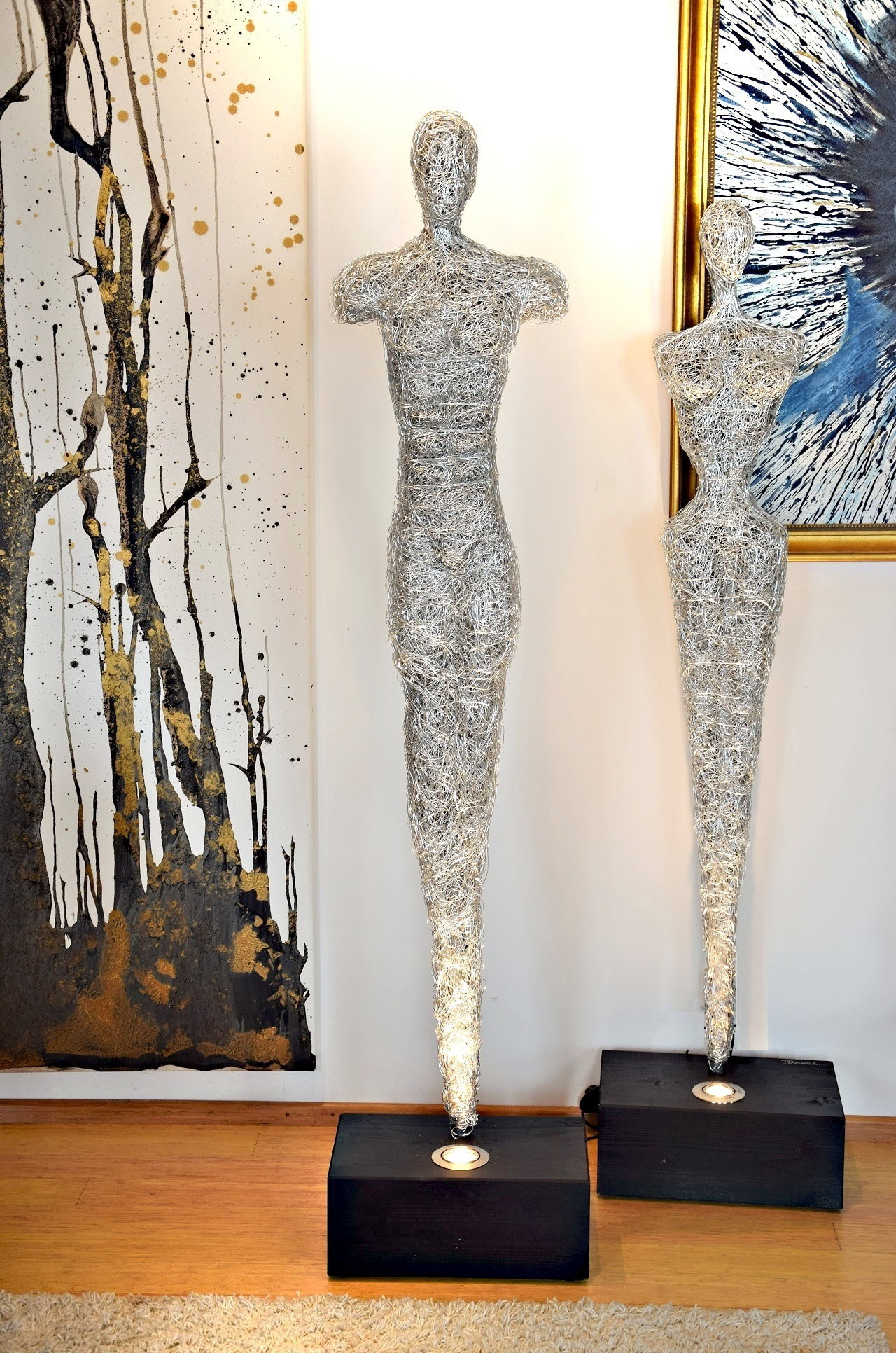 Draht Skulpturen, Licht und Kunst - Drahtskulpturen handmade