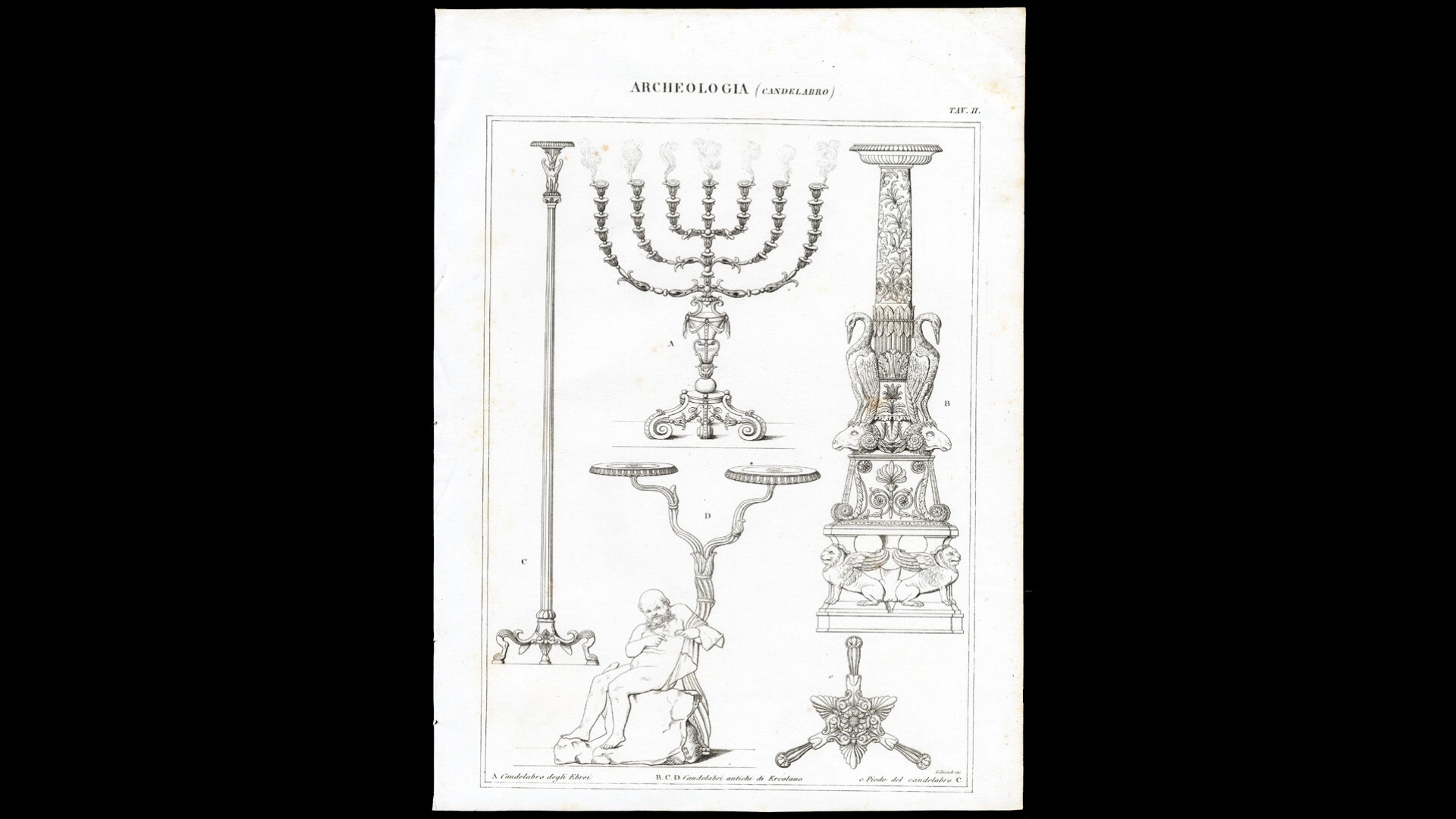 ANCIENT AND NEW MENORAHS - 19th Century - Structure Bible, Ancient Menorahs