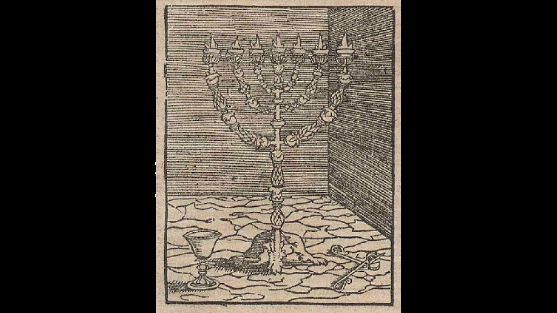 ANCIENT AND NEW MENORAHS - 16th Century - Divisions Structure Bible Menorah