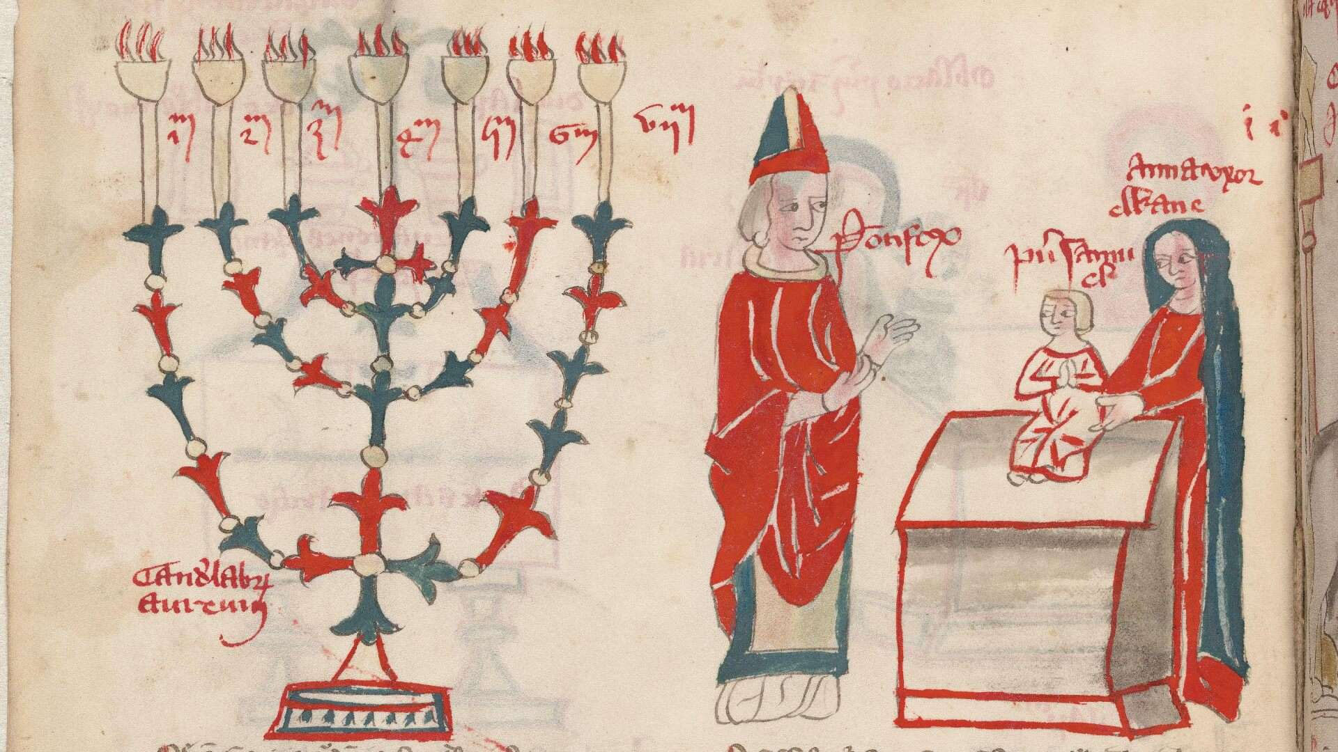 ANCIENT AND NEW MENORAHS - 14th Century - Structure Bible, Ancient Menorahs