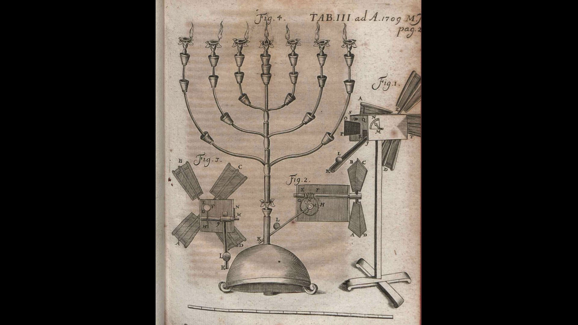 ANCIENT AND NEW MENORAHS - 18th Century - Divisions Structure Bible Menorah