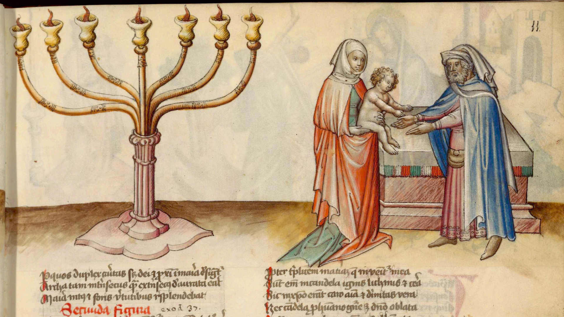ANCIENT AND NEW MENORAHS - 15th Century - Divisions Structure Bible Menorah