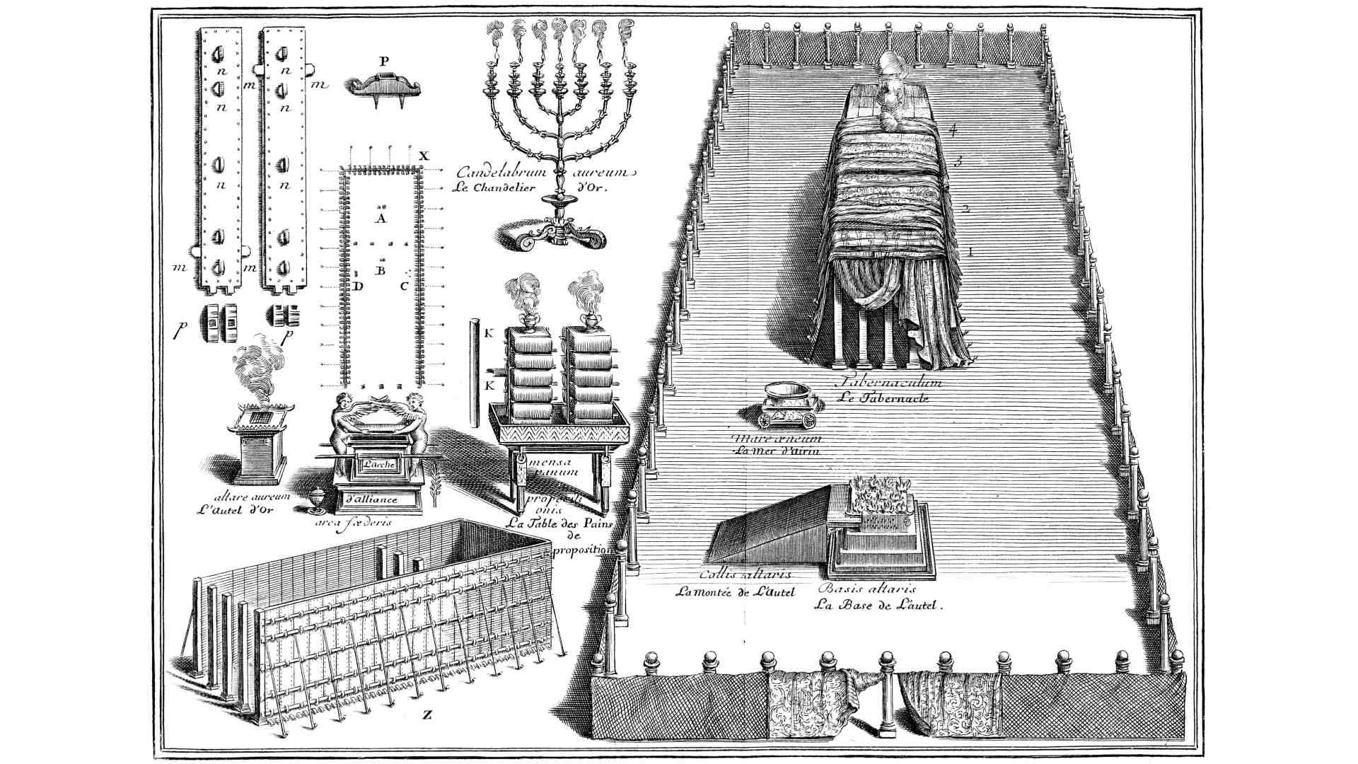 ANCIENT AND NEW MENORAHS - 18th Century - Divisions Structure Bible Menorah
