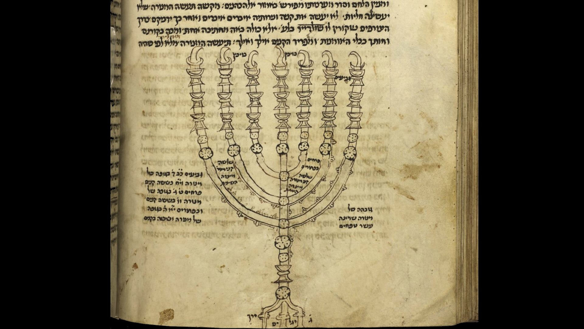 ANCIENT AND NEW MENORAHS - 14th Century - Divisions Structure Bible Menorah