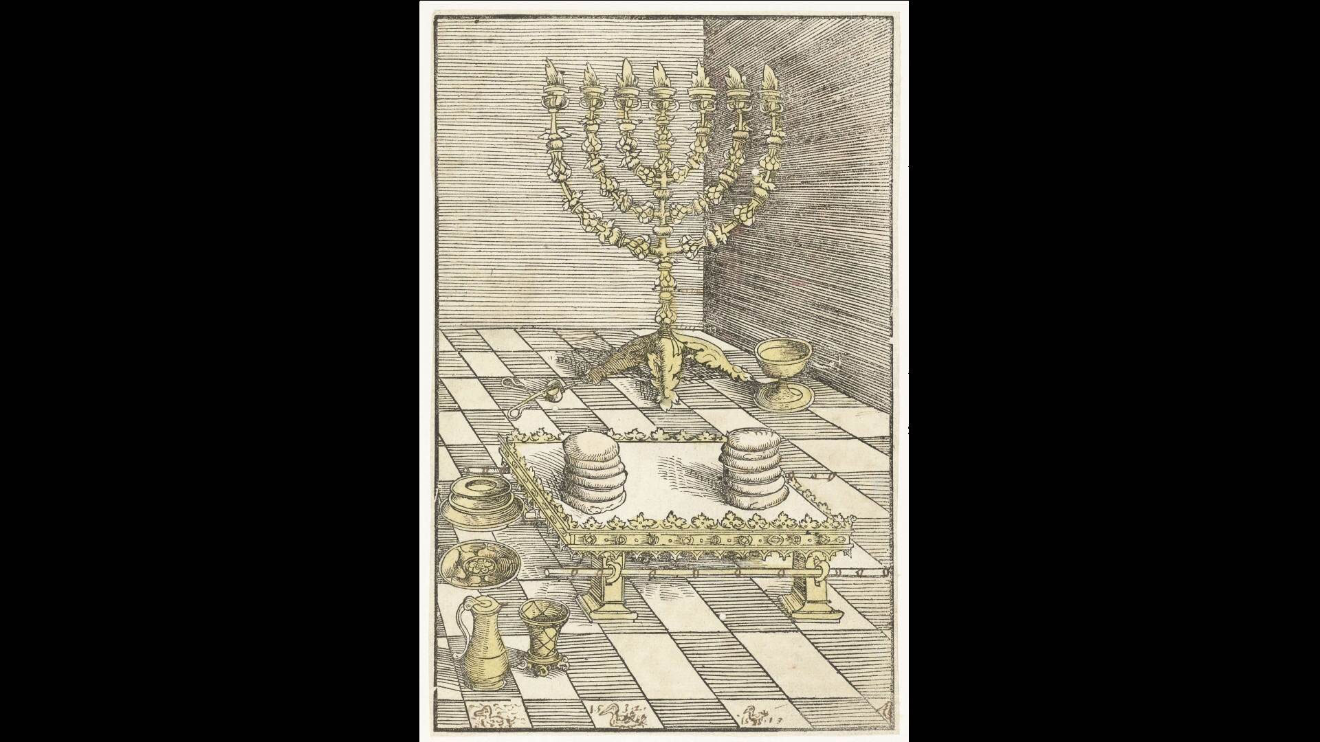 ANCIENT AND NEW MENORAHS - 16th Century - Divisions Structure Bible Menorah