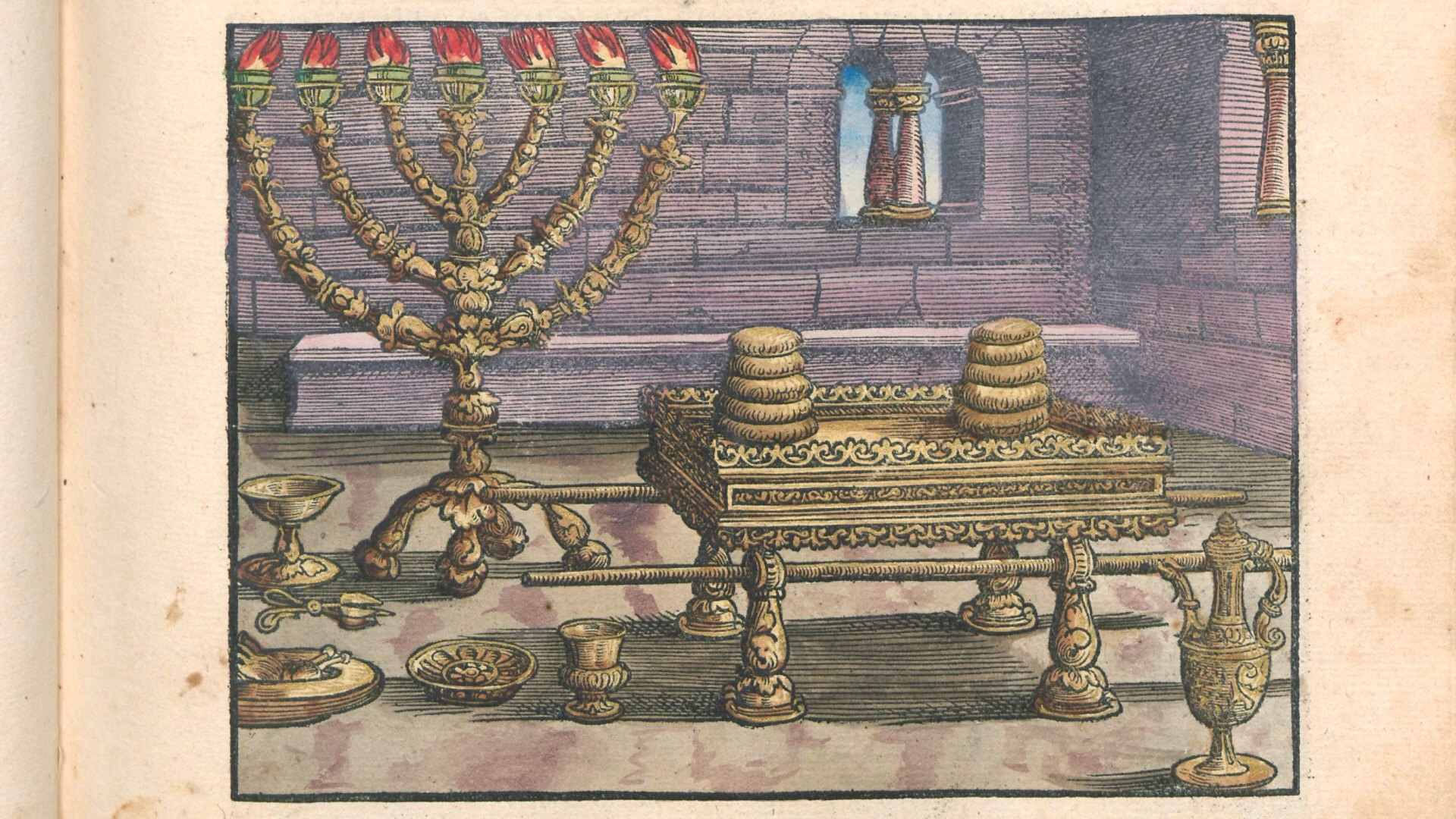 ANCIENT AND NEW MENORAHS - 16th Century - Divisions Structure Bible Menorah