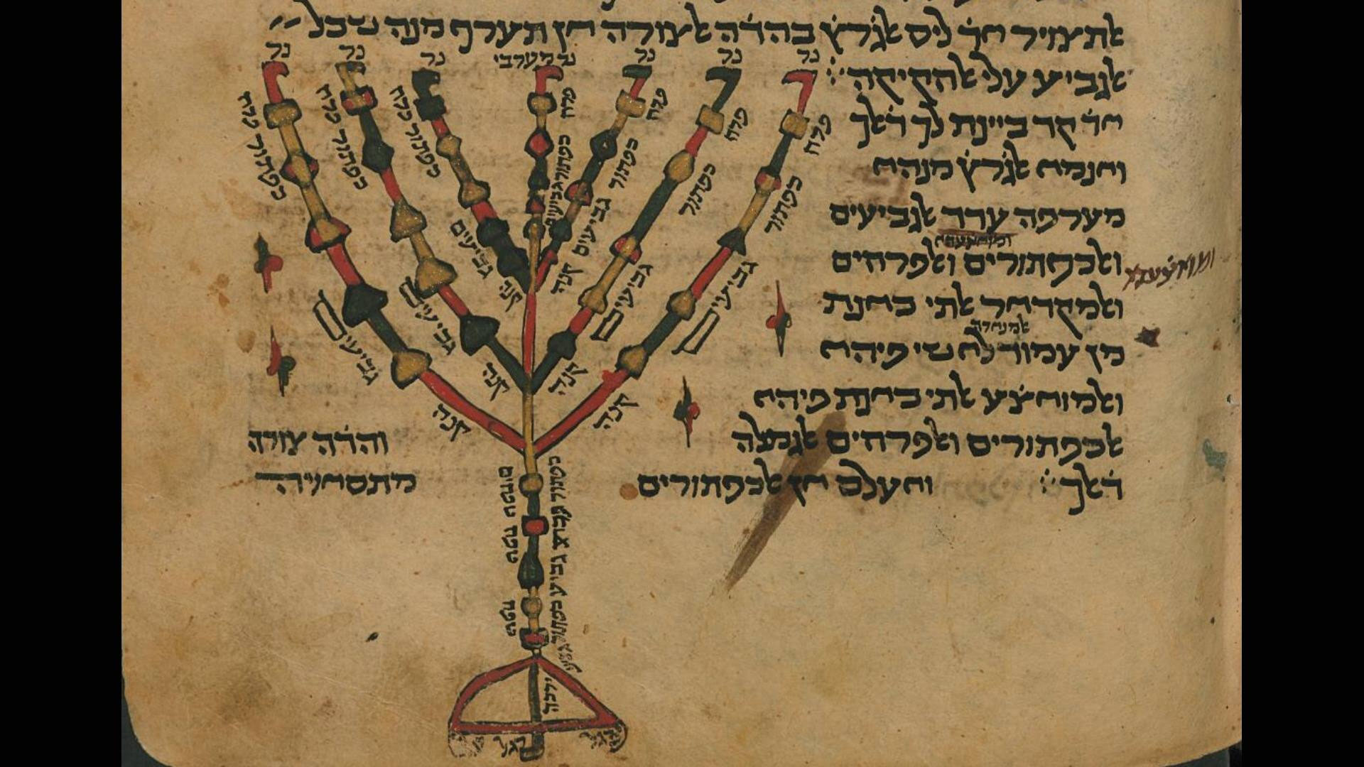 ANCIENT AND NEW MENORAHS - 14th Century - Structure Bible, Ancient Menorahs