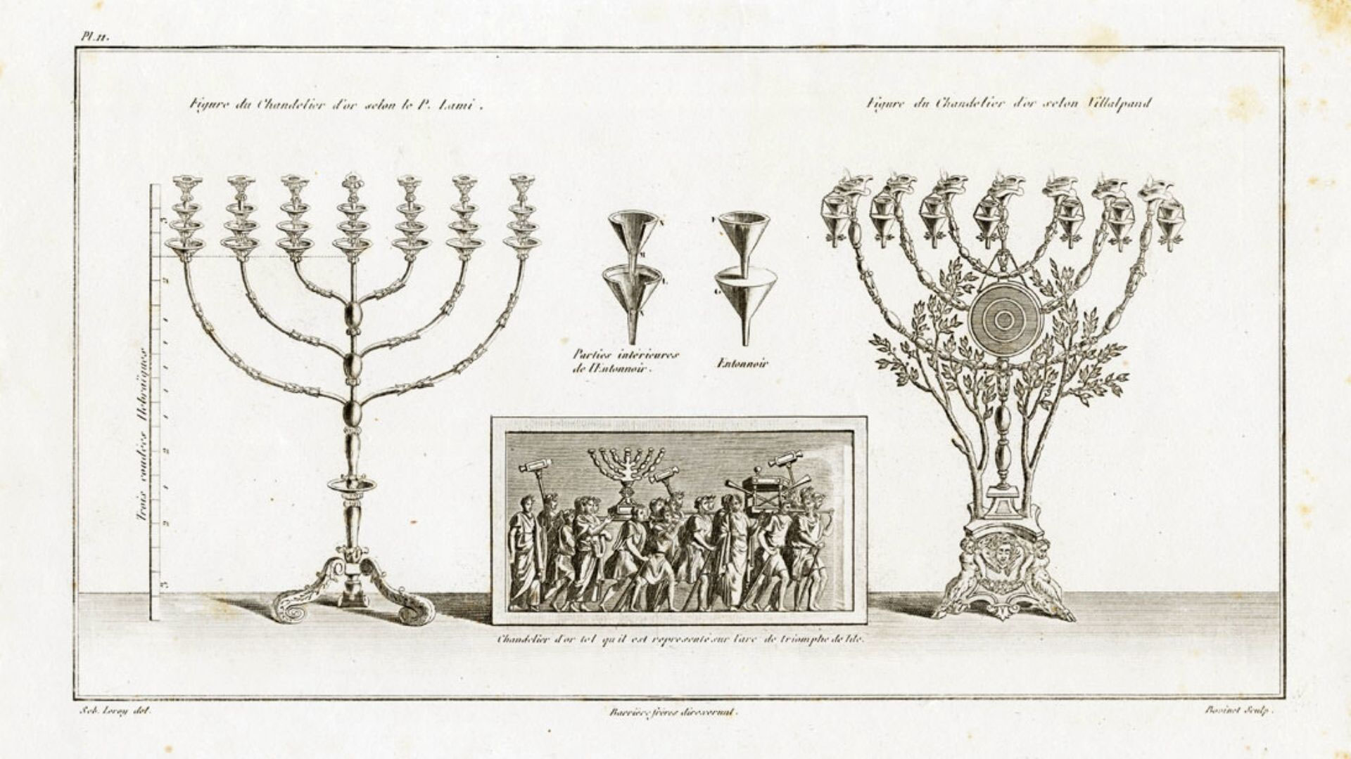 ANCIENT AND NEW MENORAHS - 19th Century - Structure Bible, Ancient Menorahs