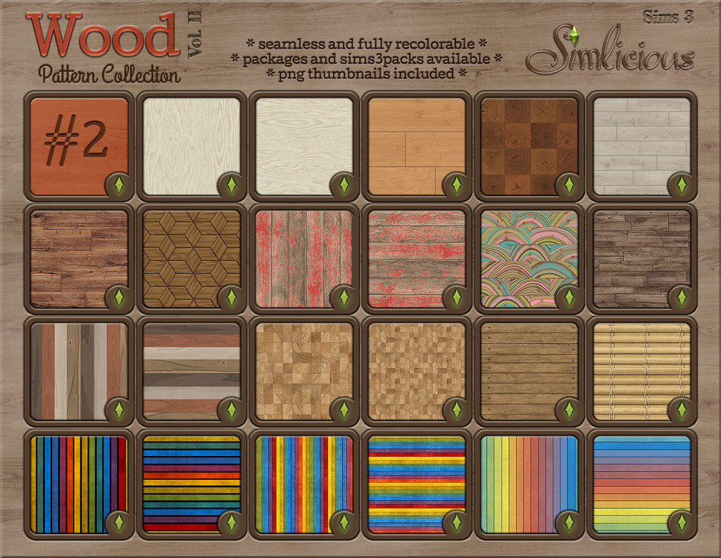 Wood Pattern Collection Vol. 2 - Custom Content for the Sims 3 by ...
