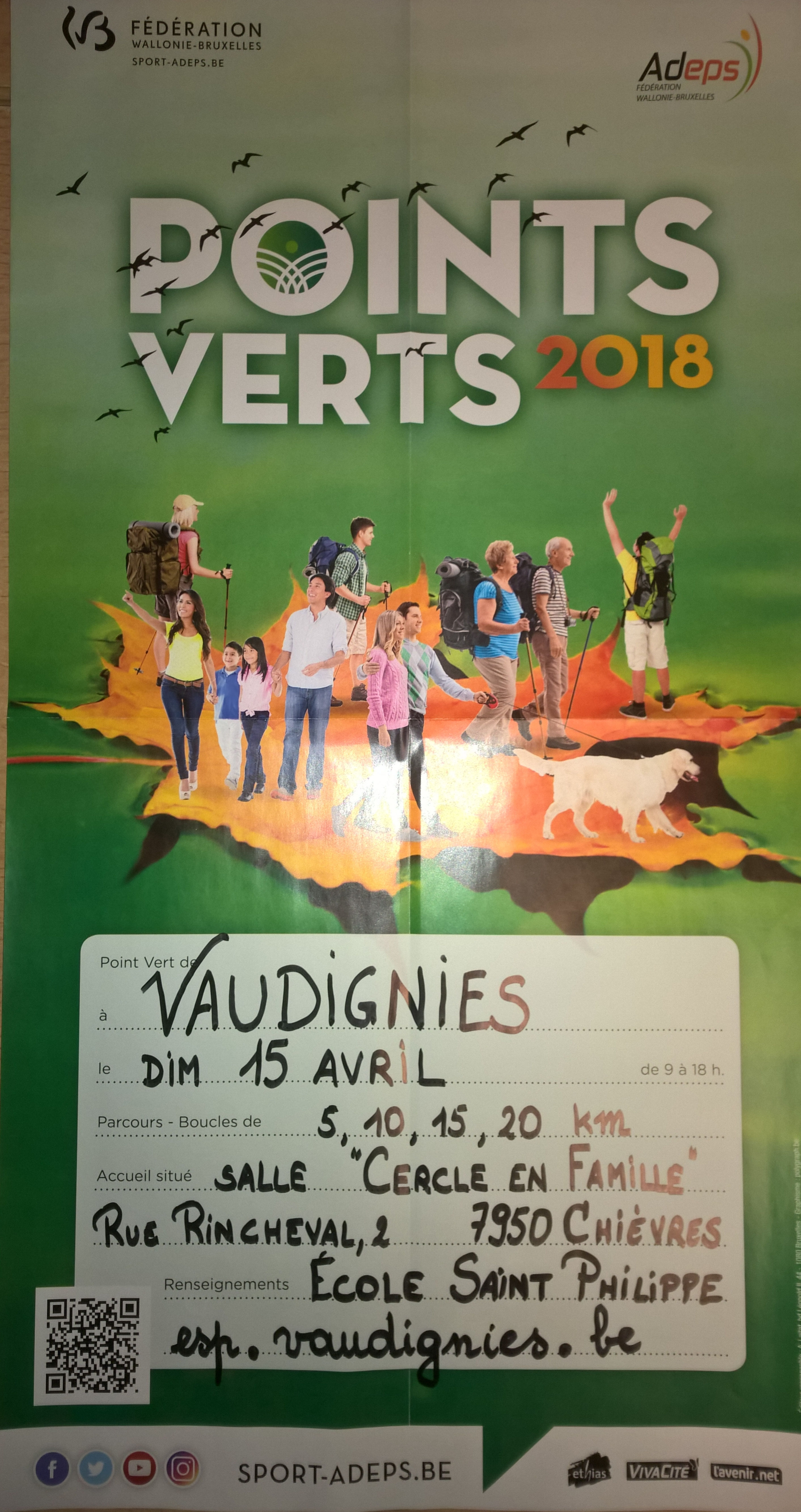 Marche ADEPS "Points verts" - Ecole Saint Philippe Vaudignies