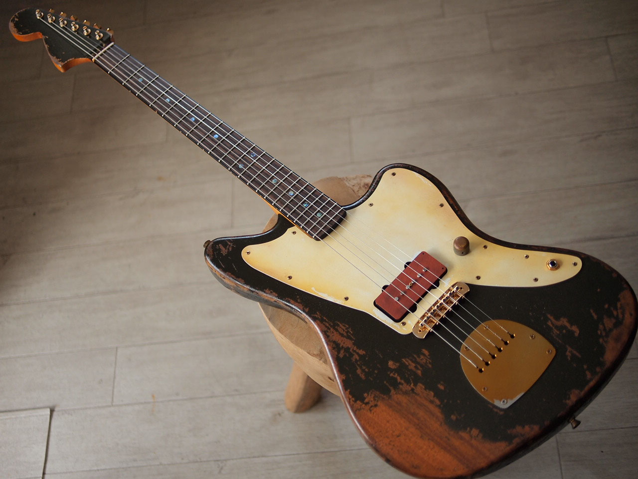 SOLD Warmoth - Custom Jazzmaster Junior - Olive Drab Green - Relic ...