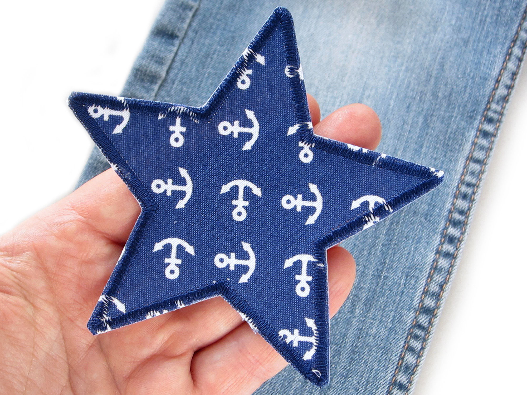 Piraten Aufnäher Set – Bügelflicken Totenkopf, Anker & Stern - Piratenbande