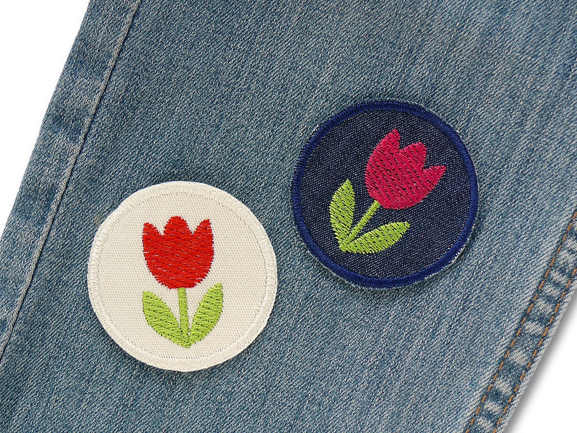 Patch Tulpe Jeansflicken mit Tulpe im Retro-Look - Piratenbande