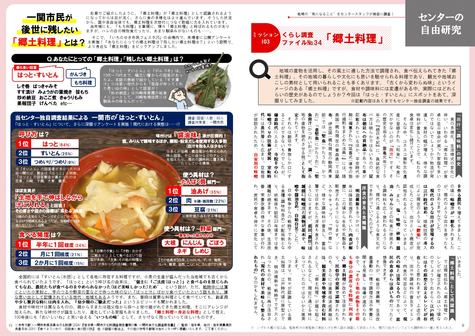 くらし調査ファイルNo.34「郷土料理」 - いちのせき市民活動センター