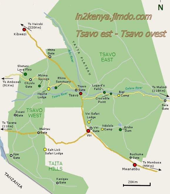 PARCHI_KENYA_MAPPA - Vacanze Safari Escursioni Kenya - In2kenya