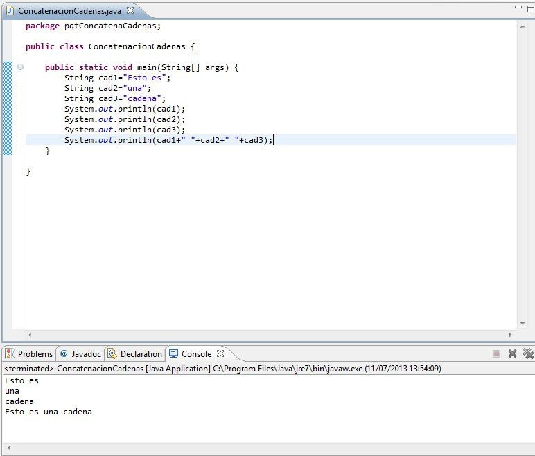 Concatenación de cadenas - Página Jimdo de tutospoo