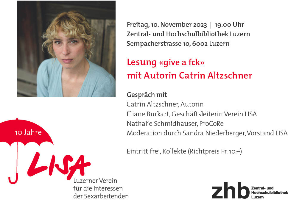 10 Jahre LISA: Lesung "give a fck" und Gespräch am 10. November 2023 ...
