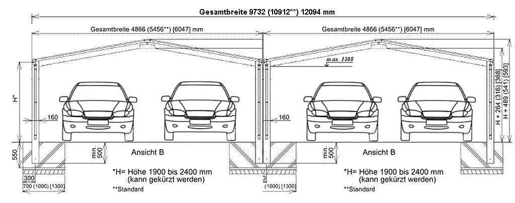 Aluminium Reihen-Carport LINEA 80-M - Stahl-Carports, Garagen und ...
