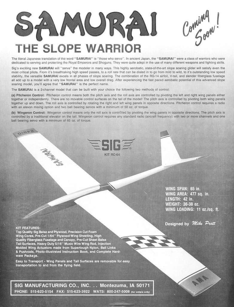 SIG RC Kits 61-100+ - SIG's Model Aircraft Kit and ARF History