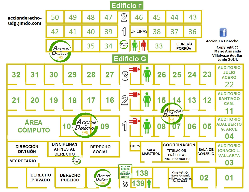 Mapas Cucsh y Edificios F y G. Derecho - accionderecho-udg