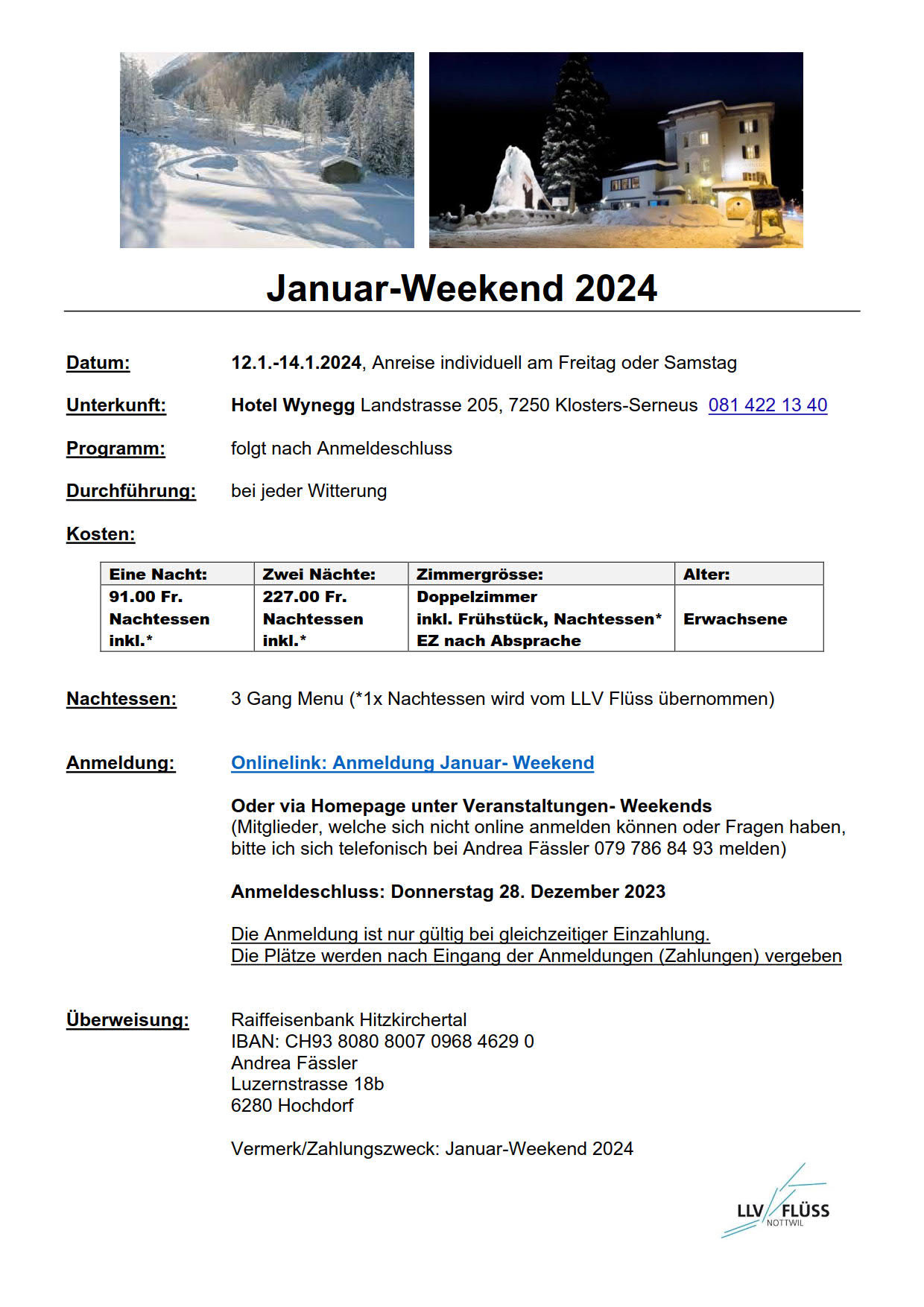 Januar-Weekend 12. - 14.1.202 - LLV Flüss Nottwil - Langlaufverein ...