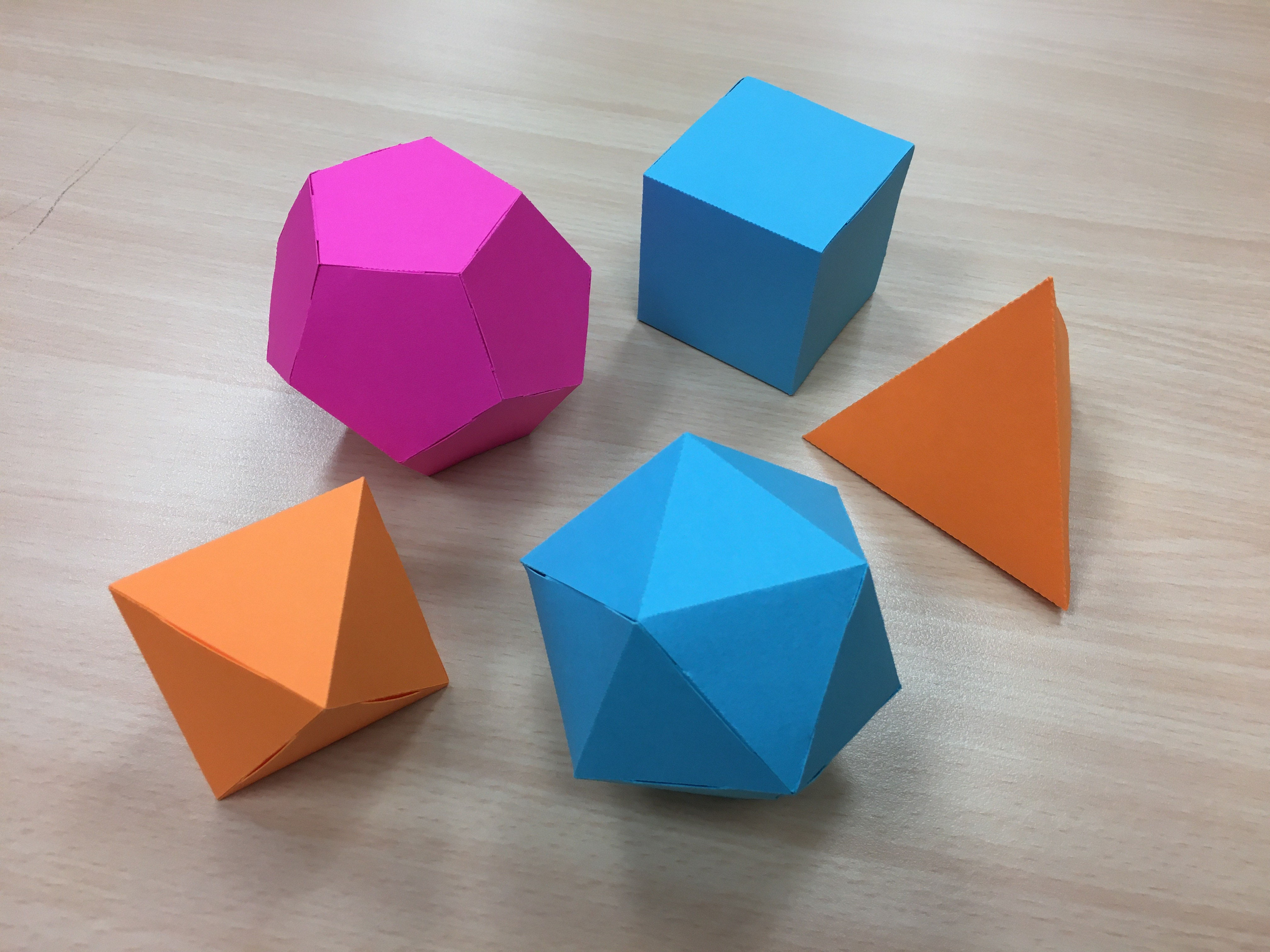 Patrons des solides de Platon - Mon classeur de maths