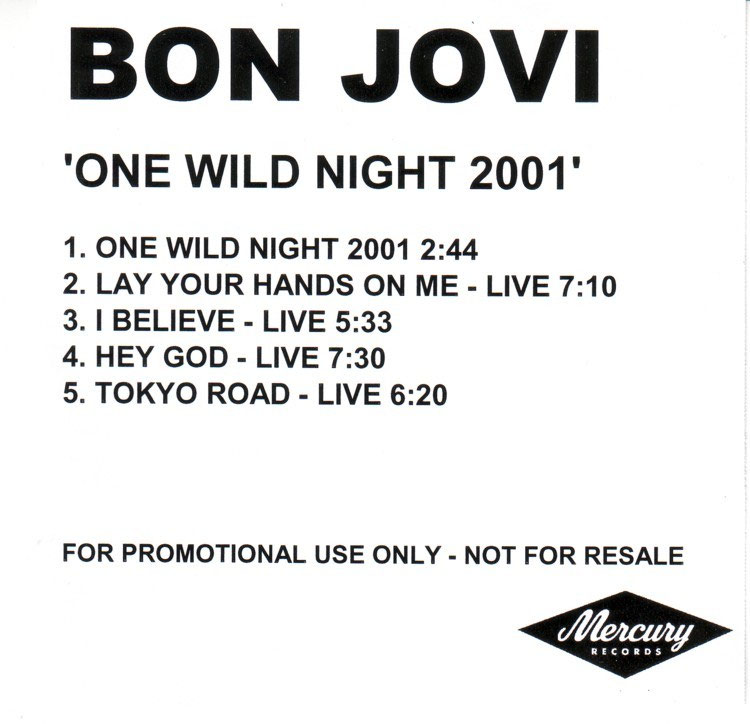 One wild night (2001) - borntobebonjovicollector