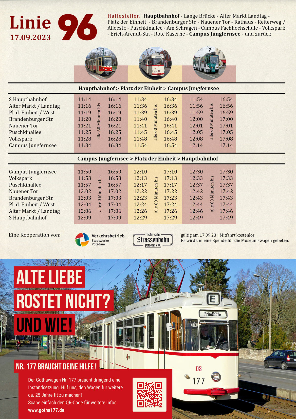 Potsdam feiert seine Straßenbahn - Historische Straßenbahn Potsdam e.V.