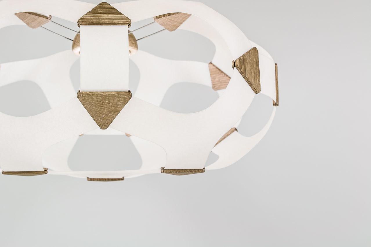 luminaire Alvéole bois papier - MW, luminaire design et lampe créateur