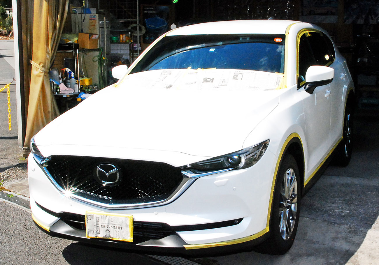 マツダ・CX-5」スノーフレイクホワイトパールマイカの磨き マツダ・CX-5」スノーフレイクホワイトパールマイカの磨き