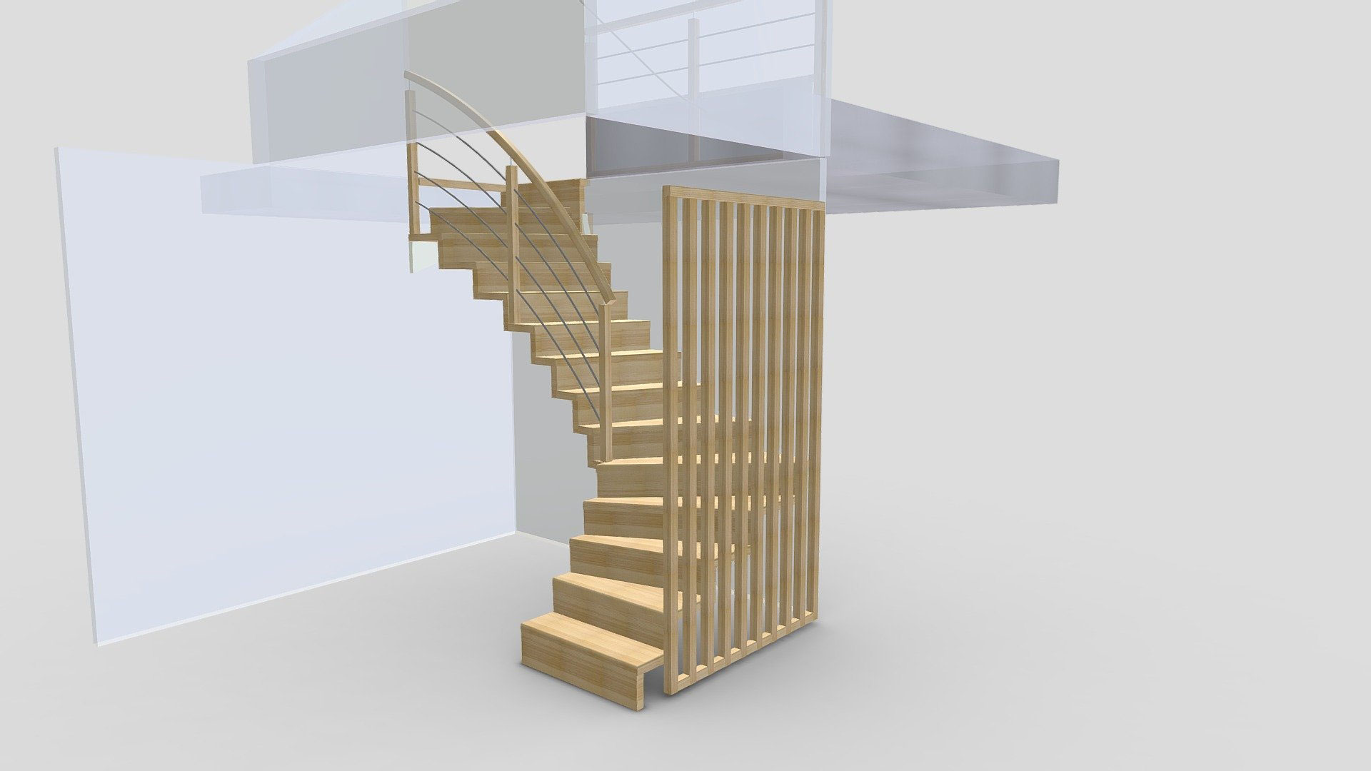 Escalier suspendu en U (E19-313) - Escaliers-prosper, spécialiste de la ...