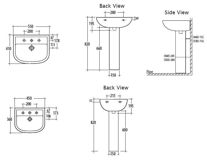 Basins Product Specifications - Bathrooms & Kitchens Builders Express ...