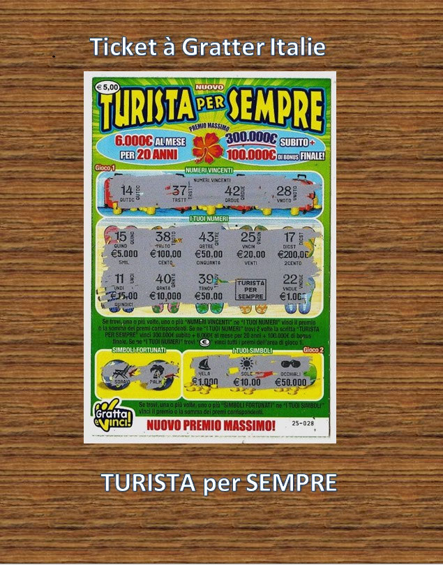 TURISTA PER SEMPRE - Site de tickets-a-gratter