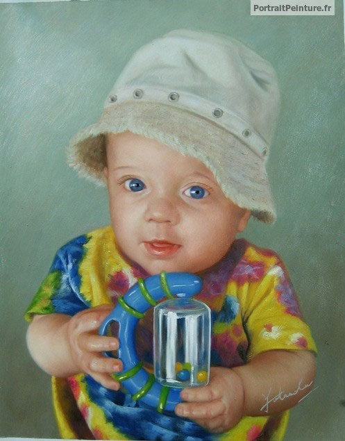 portrait peinture de bebe, peinture avec bebe, portrait peinture bebe ...