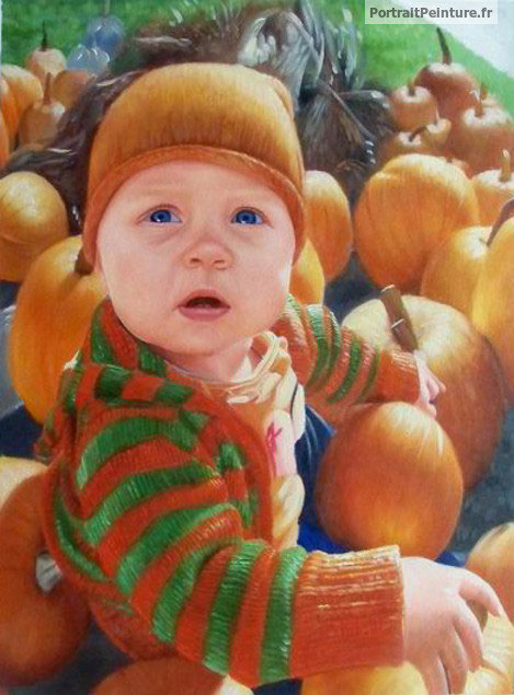 portrait peinture de bebe, peinture avec bebe, portrait peinture bebe ...