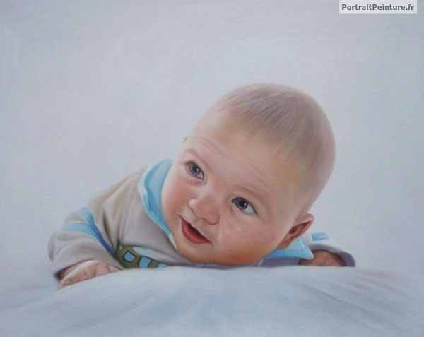 portrait peinture de bebe, peinture avec bebe, portrait peinture bebe ...