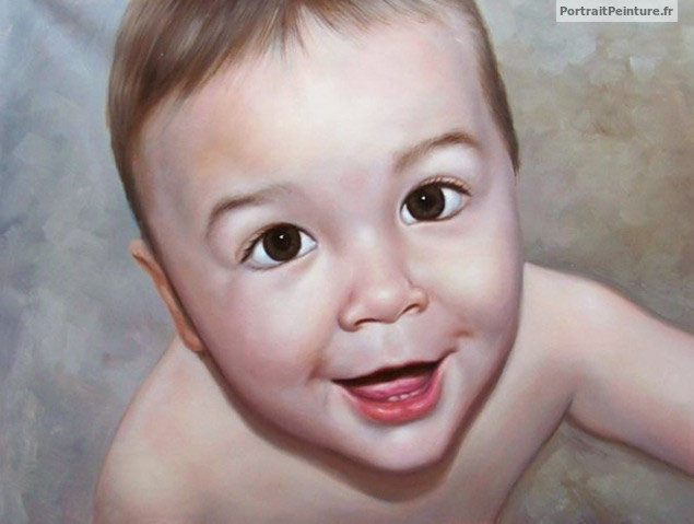 portrait peinture de bebe, peinture avec bebe, portrait peinture bebe ...