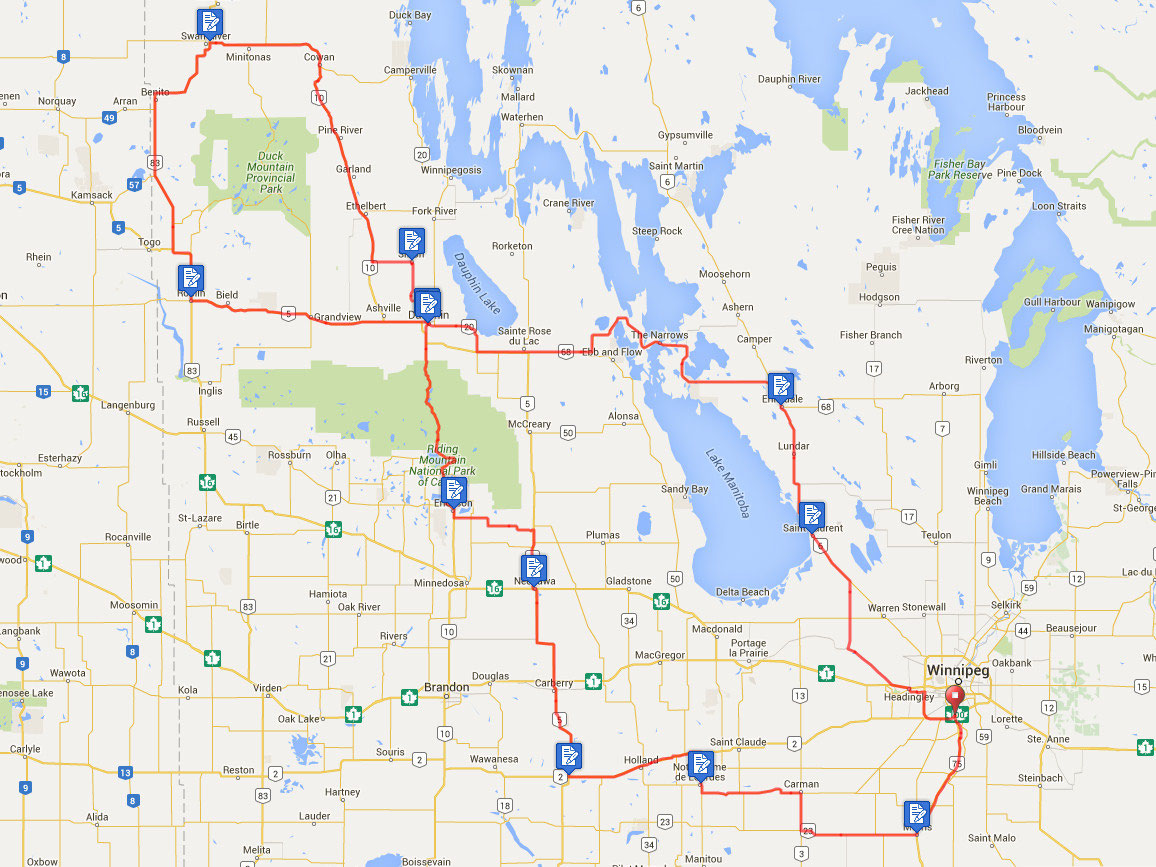Routes - Manitoba Randonneurs - Long-Distance Cycling