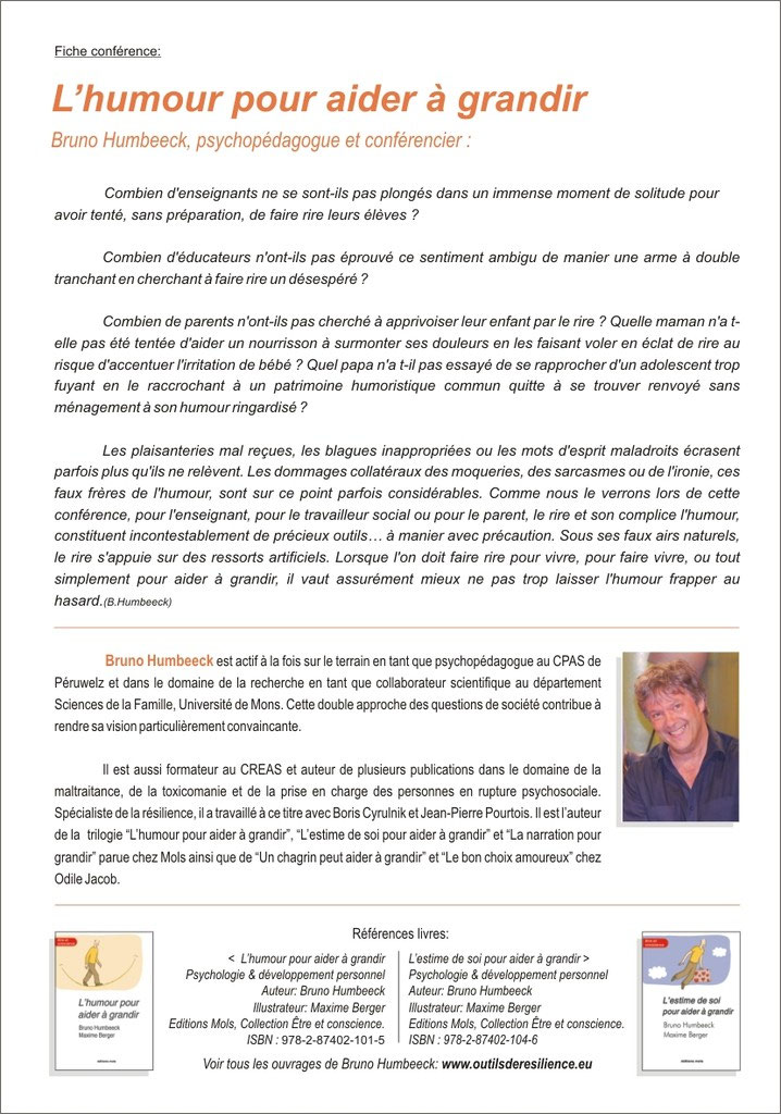 Bruno Humbeeck et Maxime Berger - l'humour pour aider à grandir - BRUNO ...