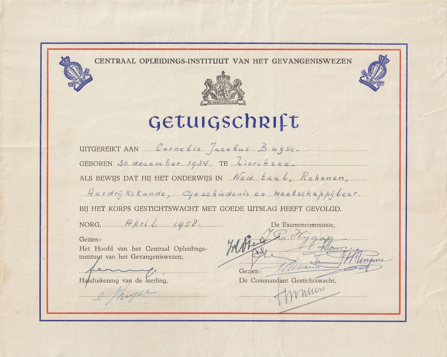 Cornelis Jacobus (Cees)Buyse - gestichtswacht.nl