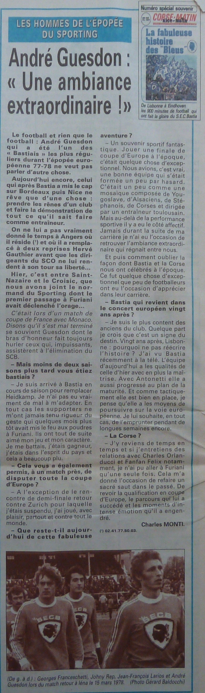 Pierre-Yves ANDRE : "Je revis" - corse football!