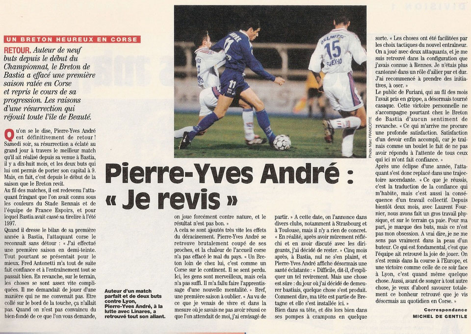 Pierre-Yves ANDRE : "Je revis" - corse football!